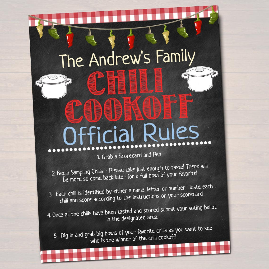 Chili Cook Off Decor | TidyLady Printables