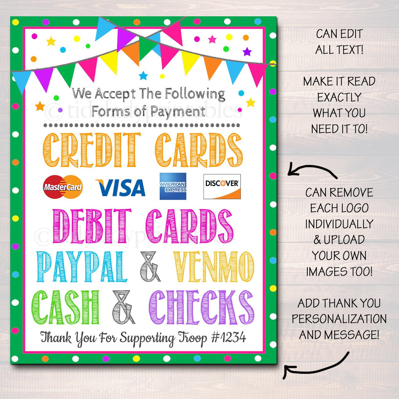 Cookie Booth Payment Sign | TidyLady Printables