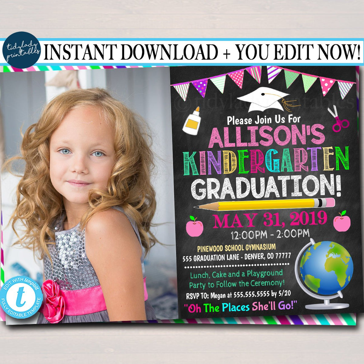 Elementary School Graduation Invitation | TidyLady Printables