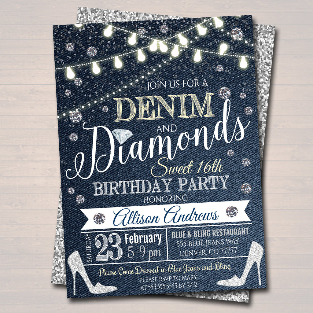Denim & Diamonds Theme | TidyLady Printables