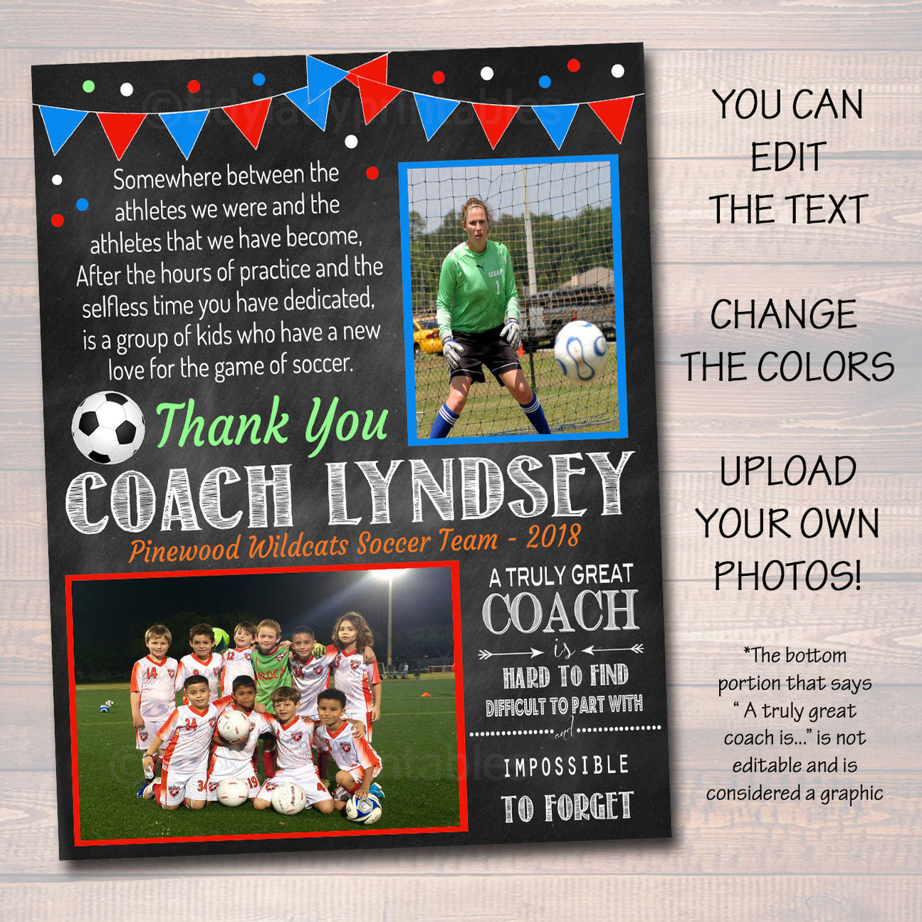 SOCCER Coach Gift, Coach Award, Soccer Team Gift, End of Season Soccer ...