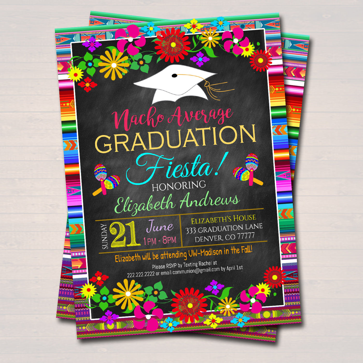 Fiesta Graduation Invite | TidyLady Printables