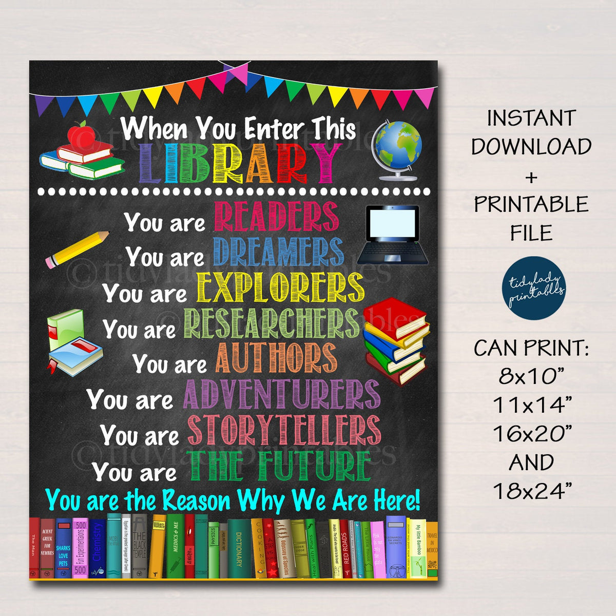 When You Enter This Library Poster | TidyLady Printables