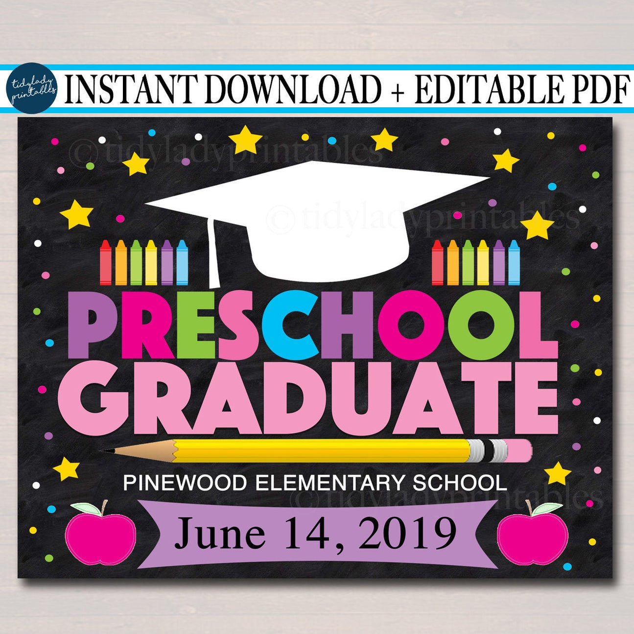 Preschool Graduation Photo Sign | TidyLady Printables