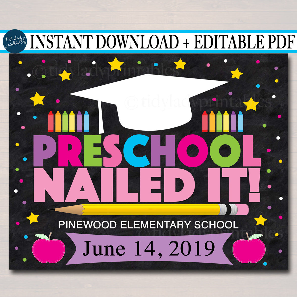 Preschool "Nailed It" Graduation Sign | TidyLady Printables