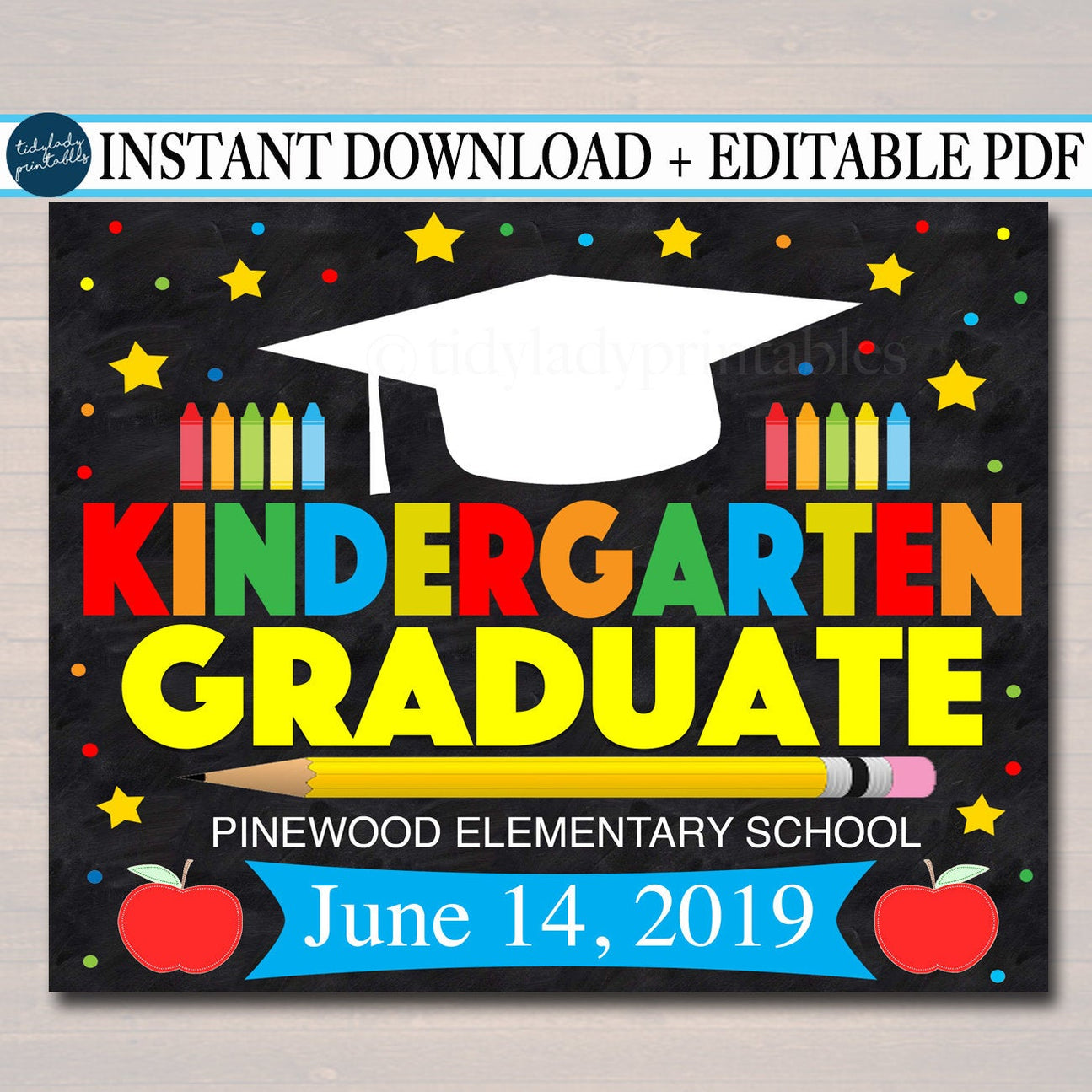 Last Day Of Kindergarten Sign | TidyLady Printables
