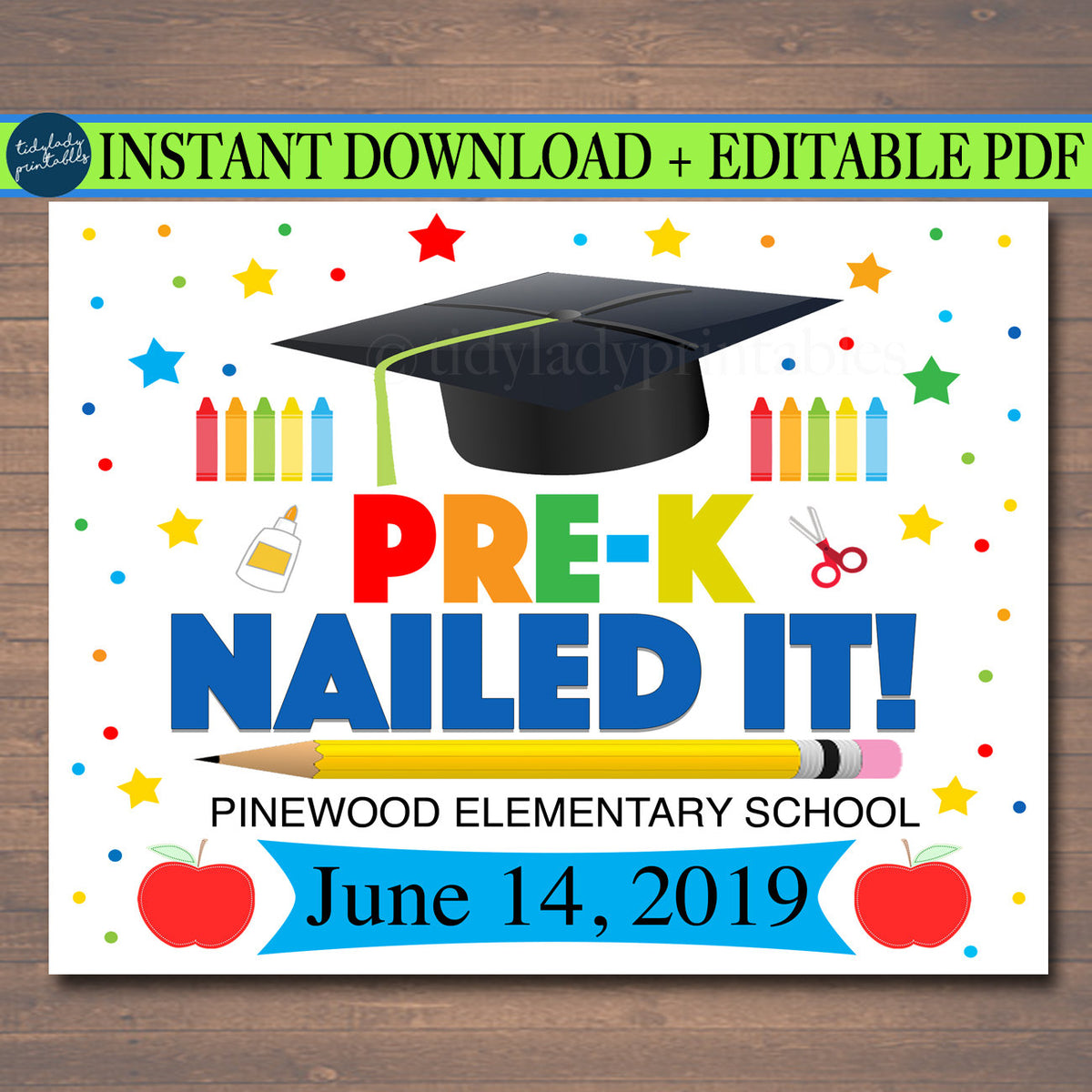 Last Day Of Pre-K Sign | TidyLady Printables