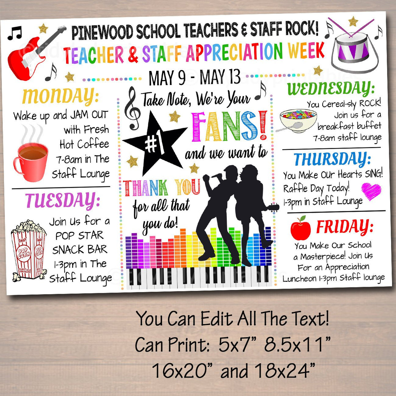 Music You Rock Theme - Teacher Appreciation Week Printable — TidyLady ...