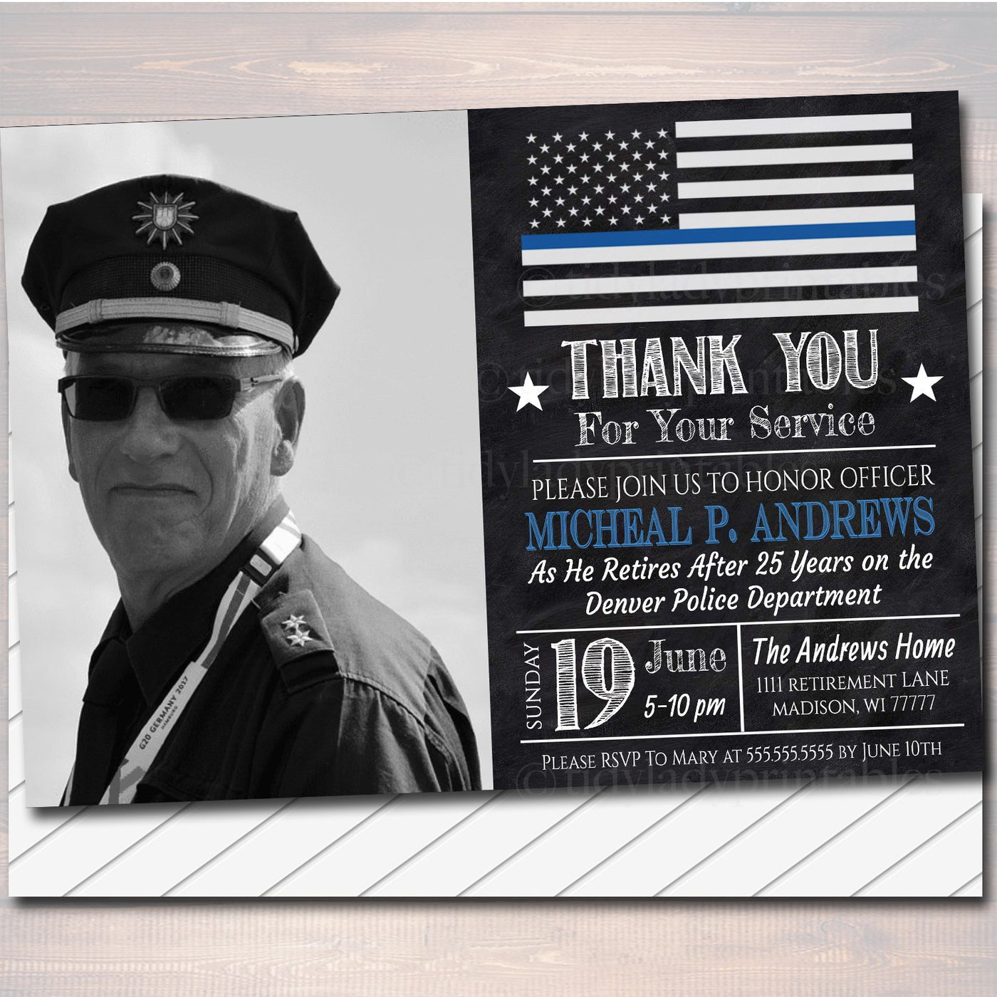 Police Retirement Invitation | TidyLady Printables