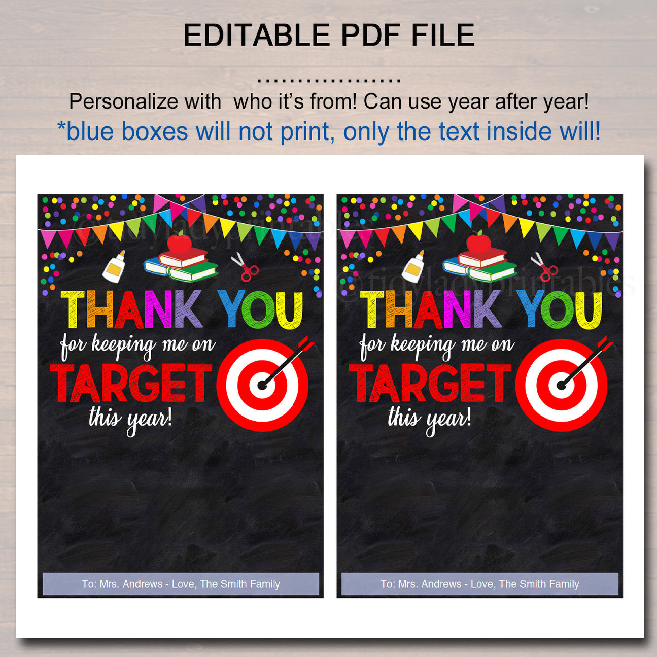 Gift Card Holder, Thanks for Keeping me on Target, , Printable Teacher ...