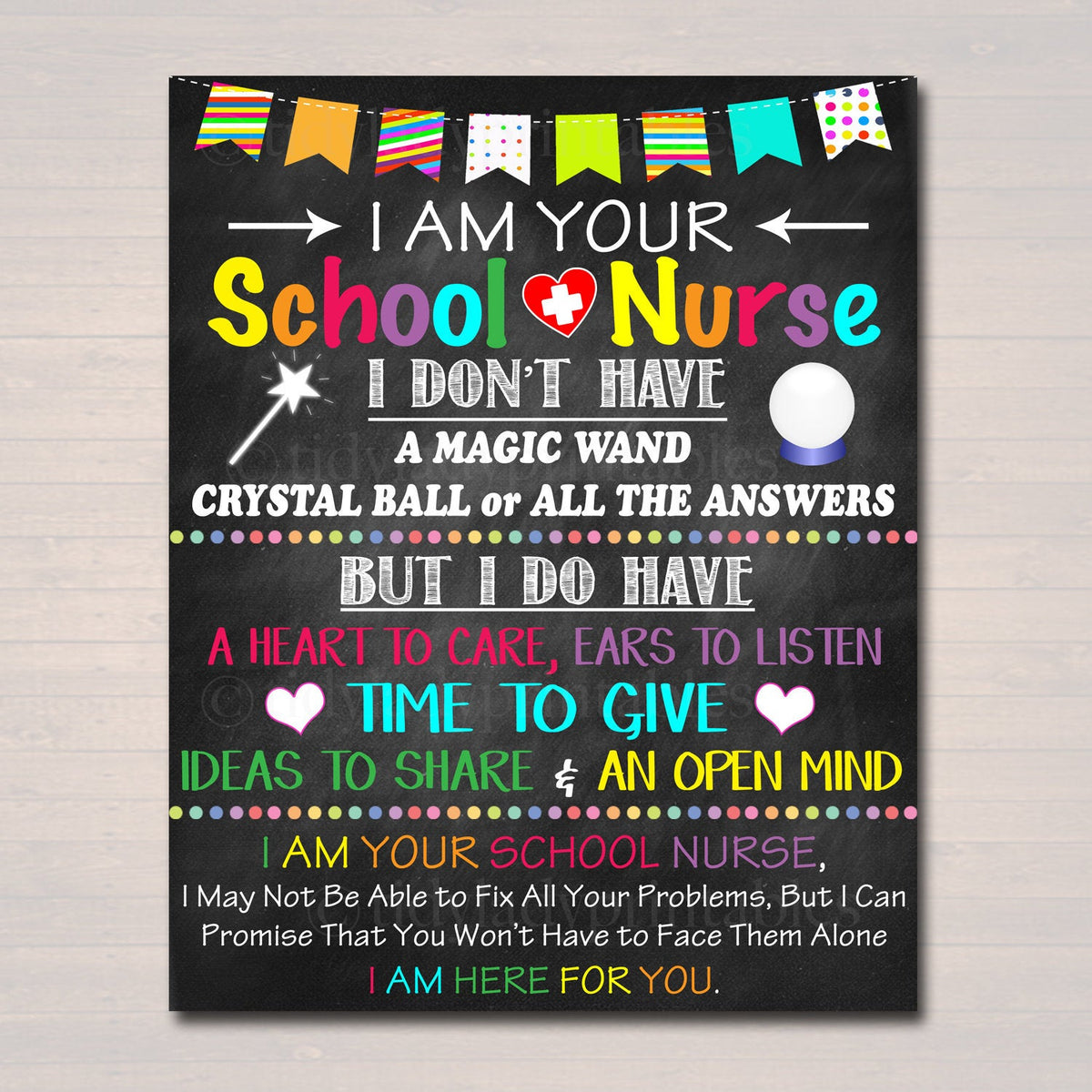 I Am Your School Nurse Poster | TidyLady Printables