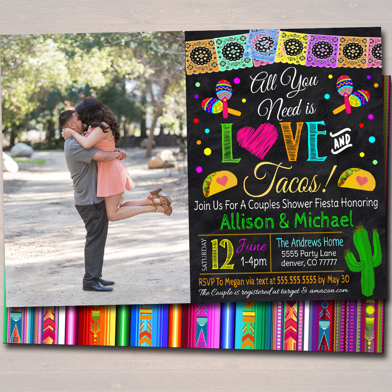 All You Need is Love & Tacos Invite, Fiesta Nacho Average Bridal Showe ...