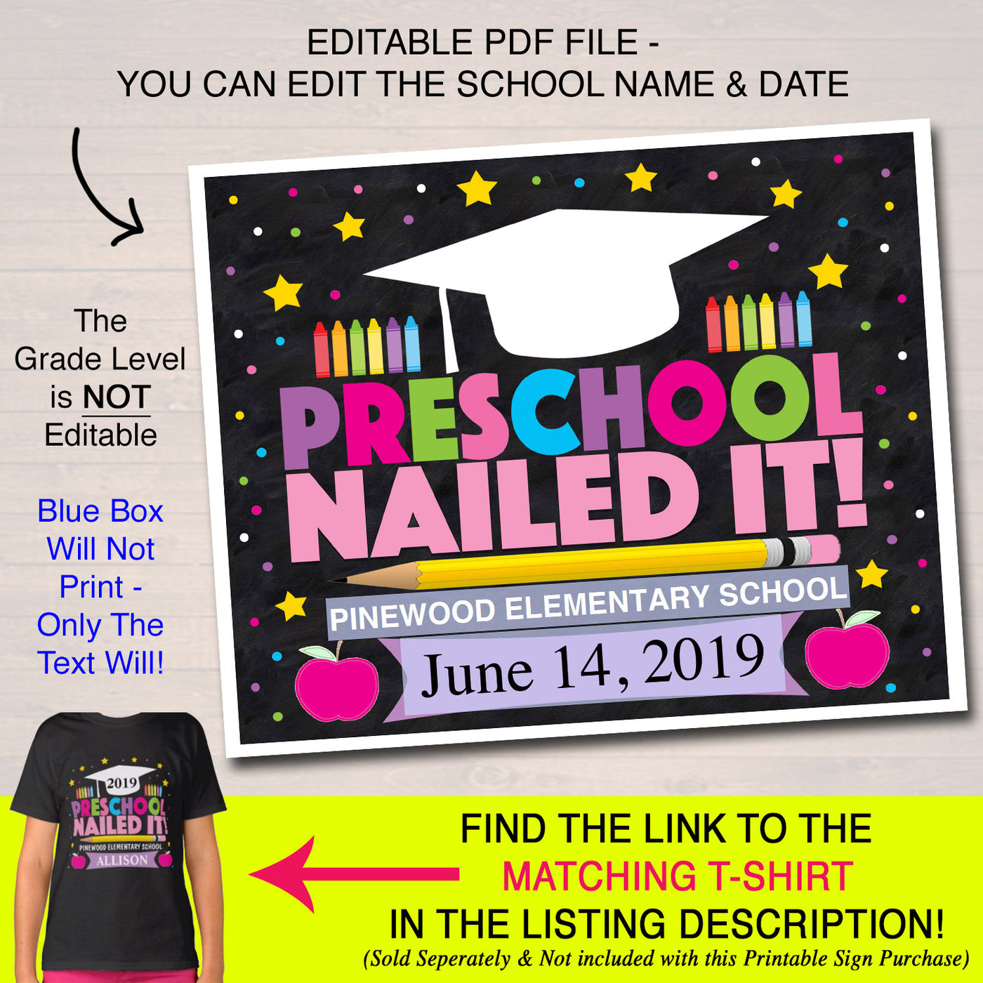 Preschool "Nailed It" Graduation Sign | TidyLady Printables