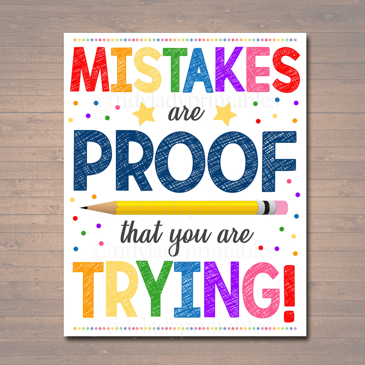 Mistakes Classroom Poster | TidyLady Printables