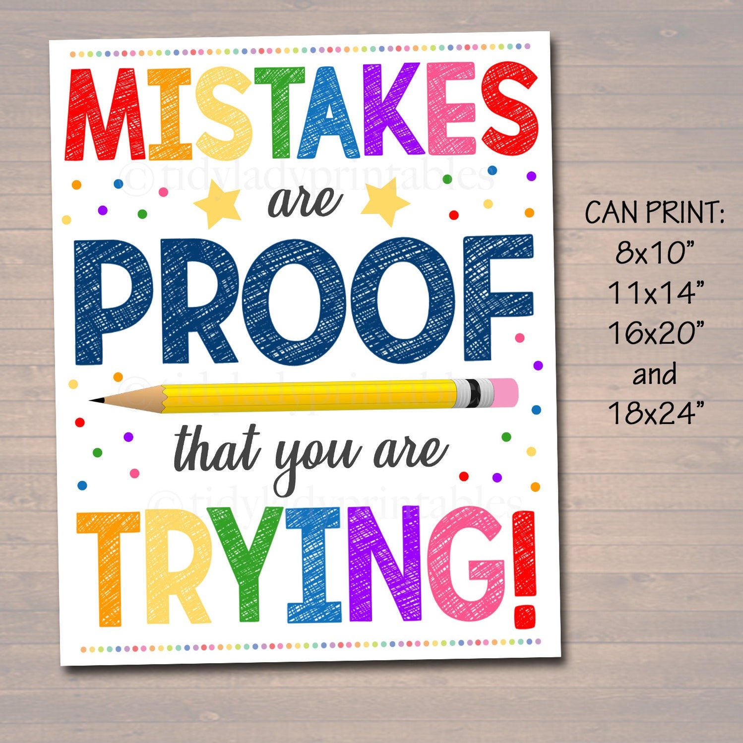 Mistakes Classroom Poster | TidyLady Printables