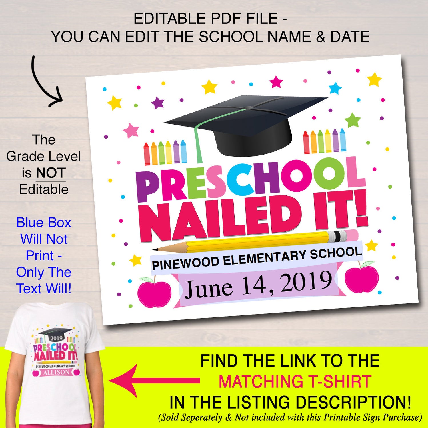 Preschool Nailed It Graduation Photo Sign — TidyLady Printables