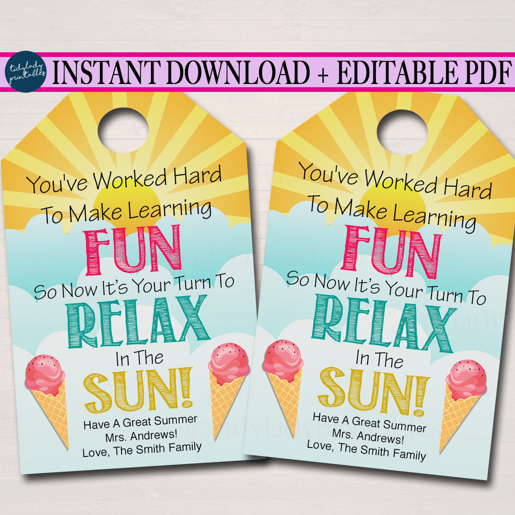 Beach Theme Invite Tags Appreciation | TidyLady Printables