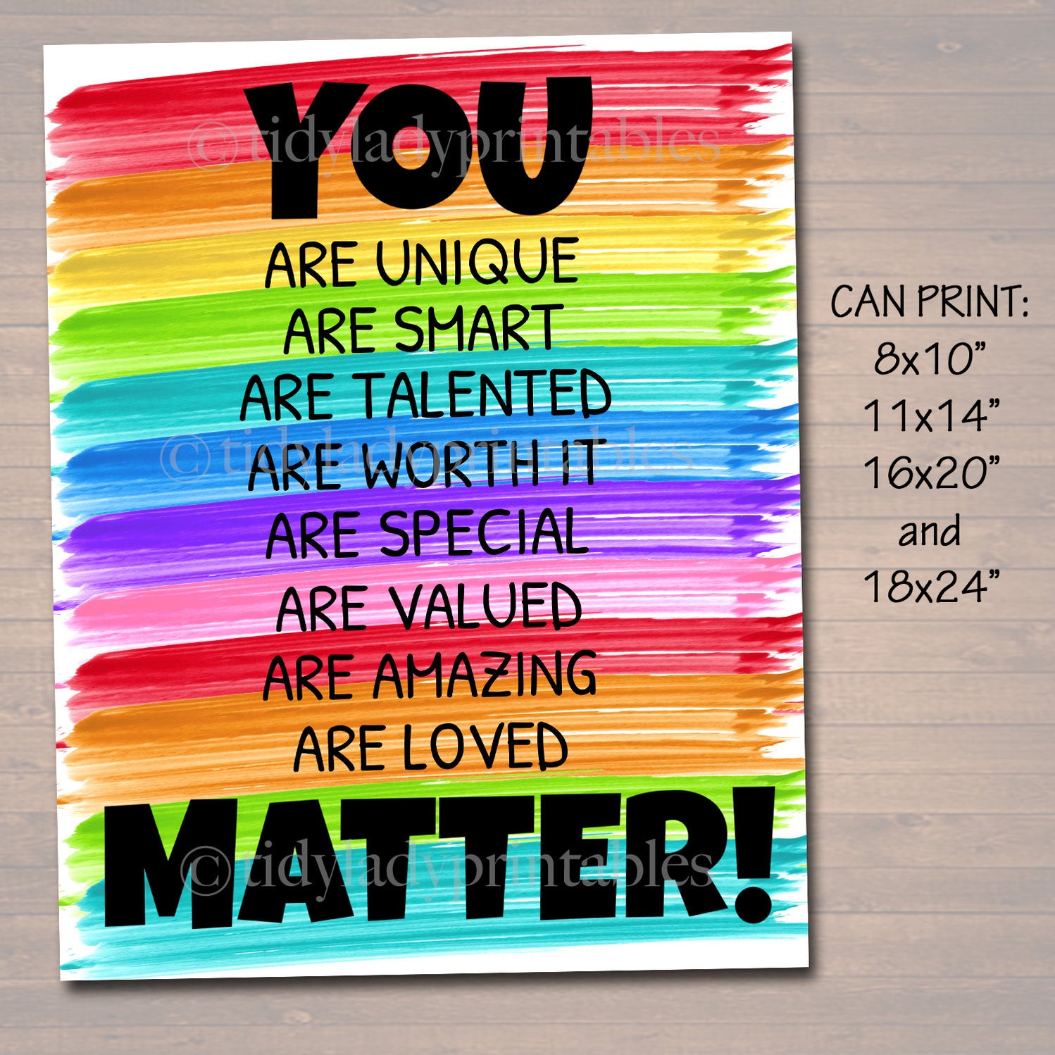 Rainbow Theme Classroom Poster | Tidylady Printables — TidyLady Printables