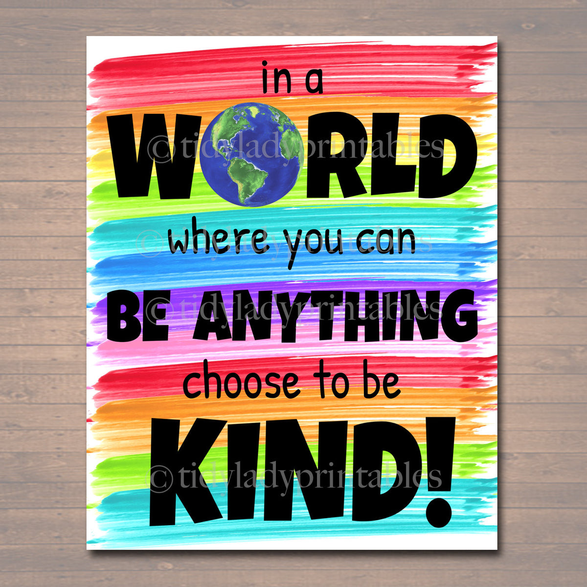 In A World Where you can Be Anything Be Kind - School Poster — TidyLady ...