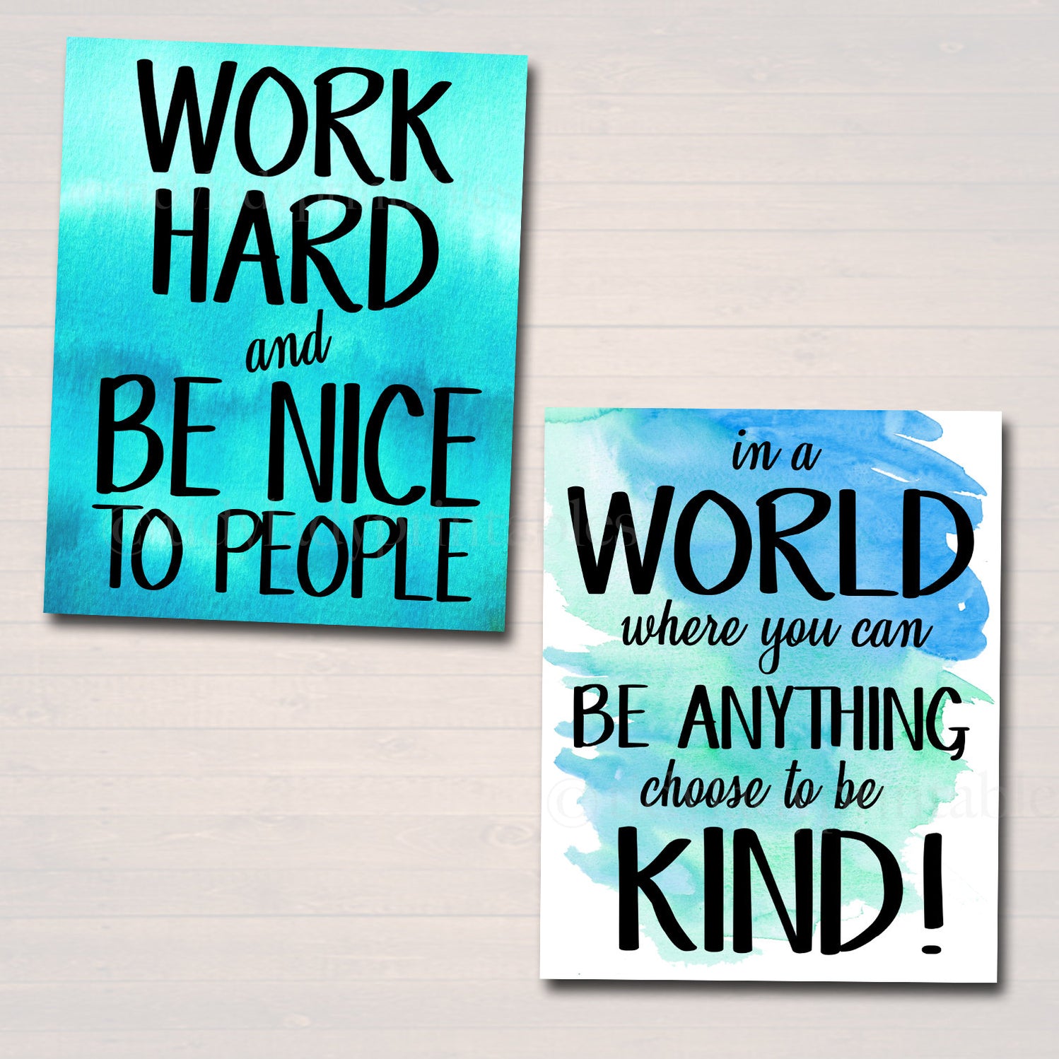 Watercolor Classroom Poster Set | TidyLady Printables