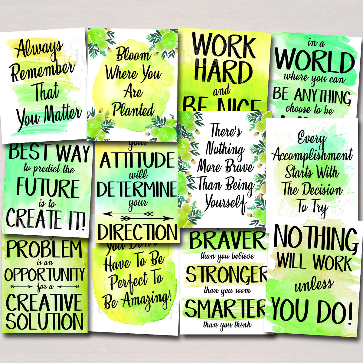 Watercolor Classroom Poster Set | TidyLady Printables