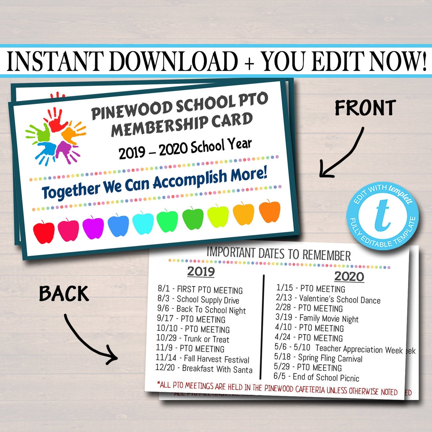PTO - PTA Forms Template Set | TidyLady Printables
