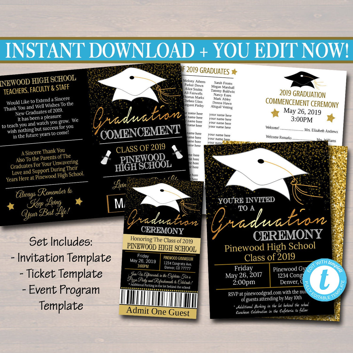 School Graduation Ceremony Set | TidyLady Printables