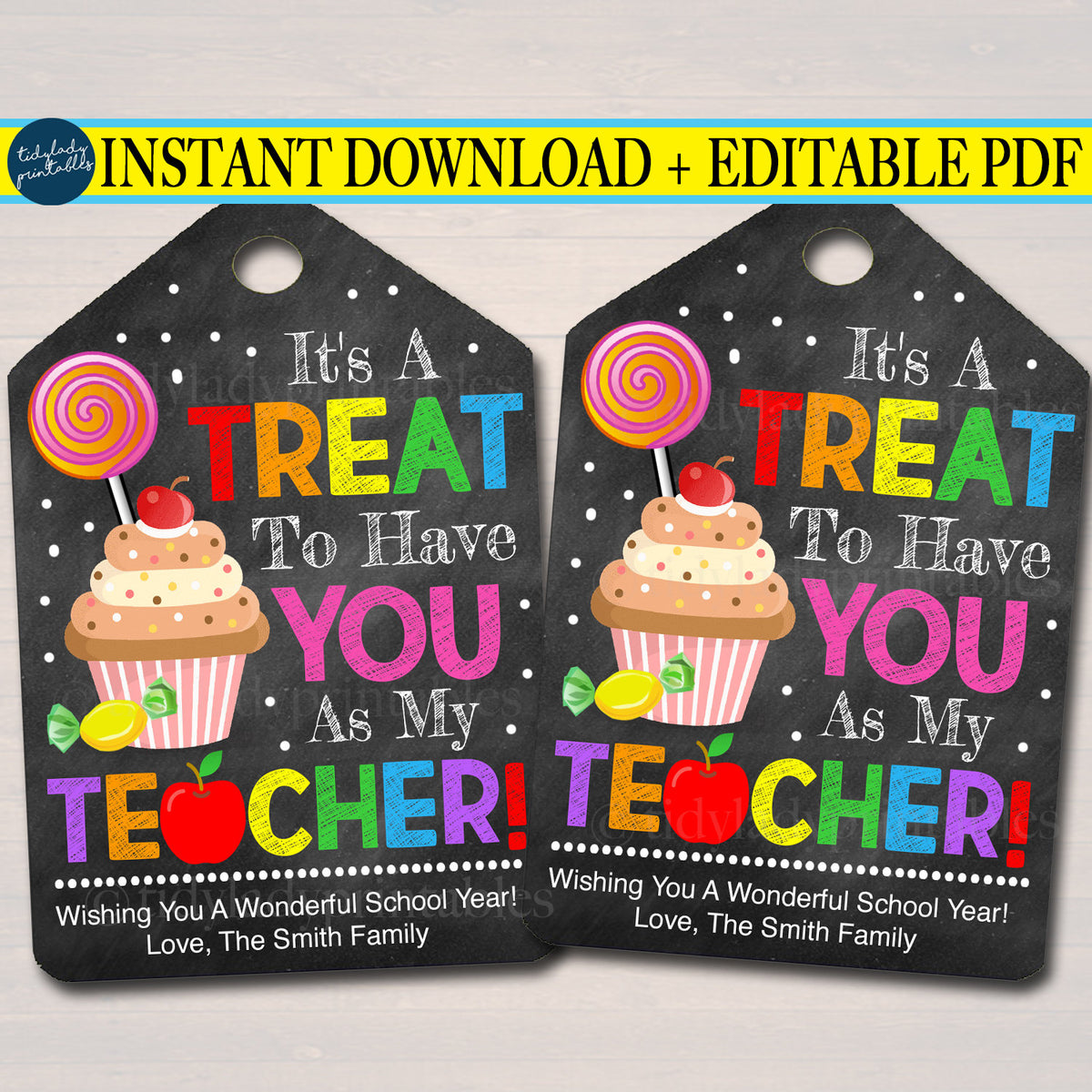 Teacher Appreciation Printable Sweet Gift Tag — TidyLady Printables