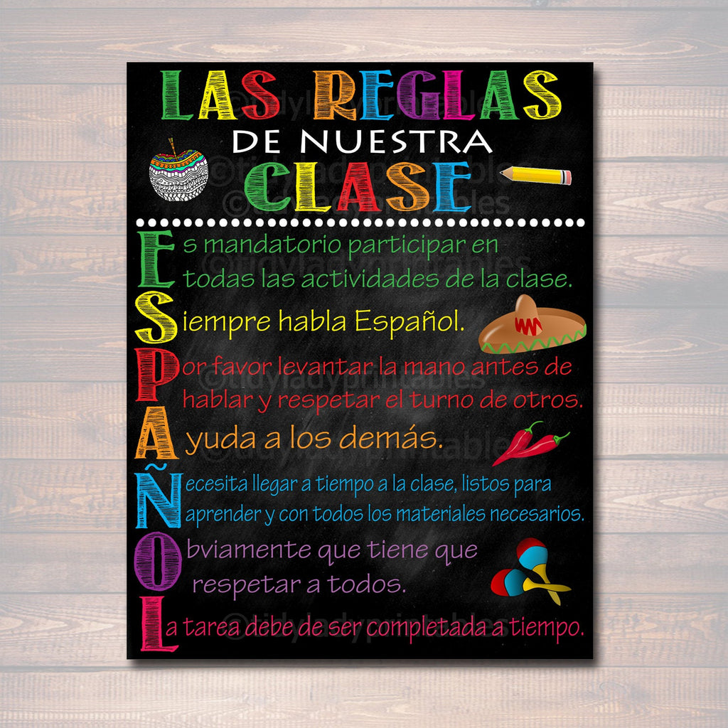 Spanish Classroom Posters | TidyLady Printables