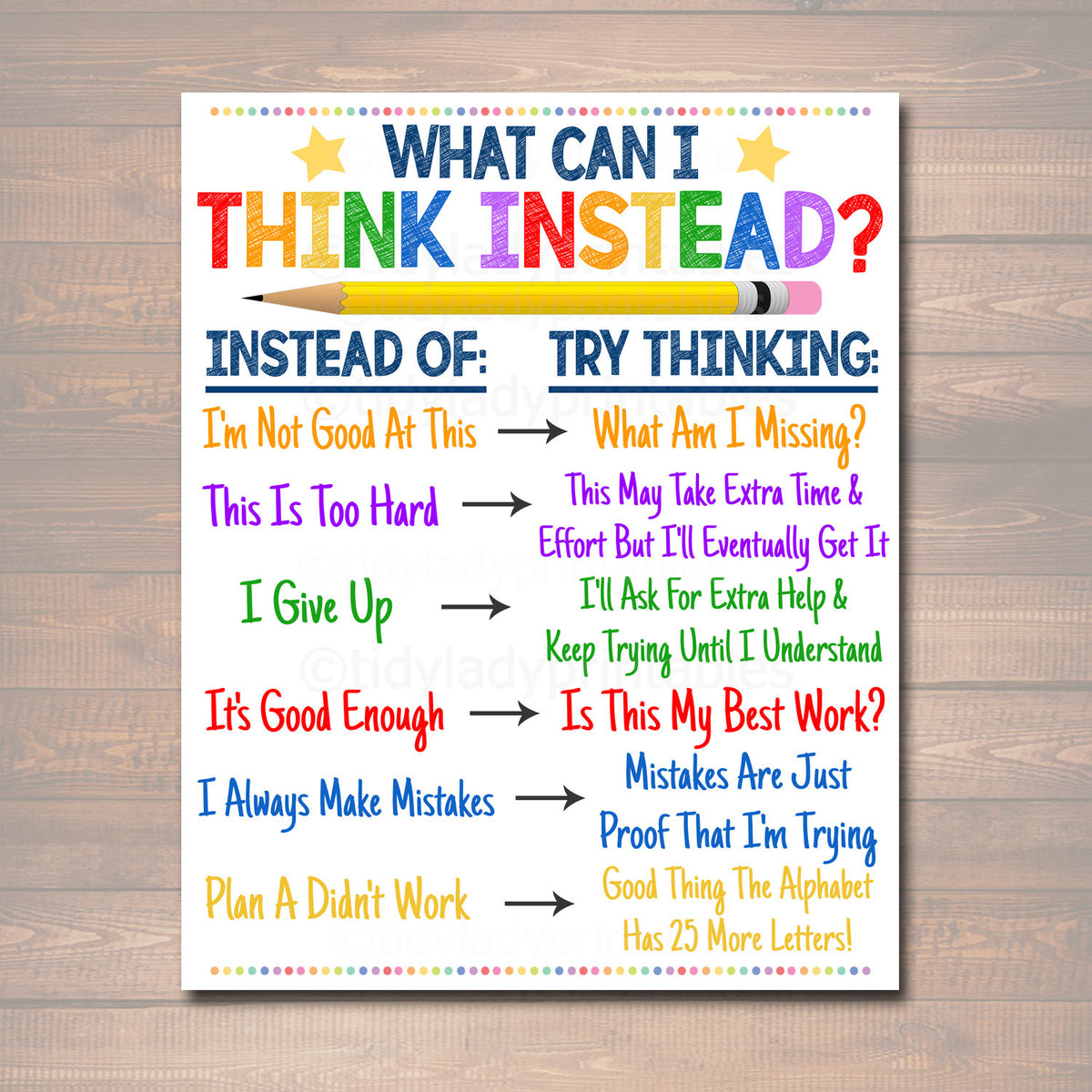 Growth Mindset Classroom Poster | TidyLady Printables