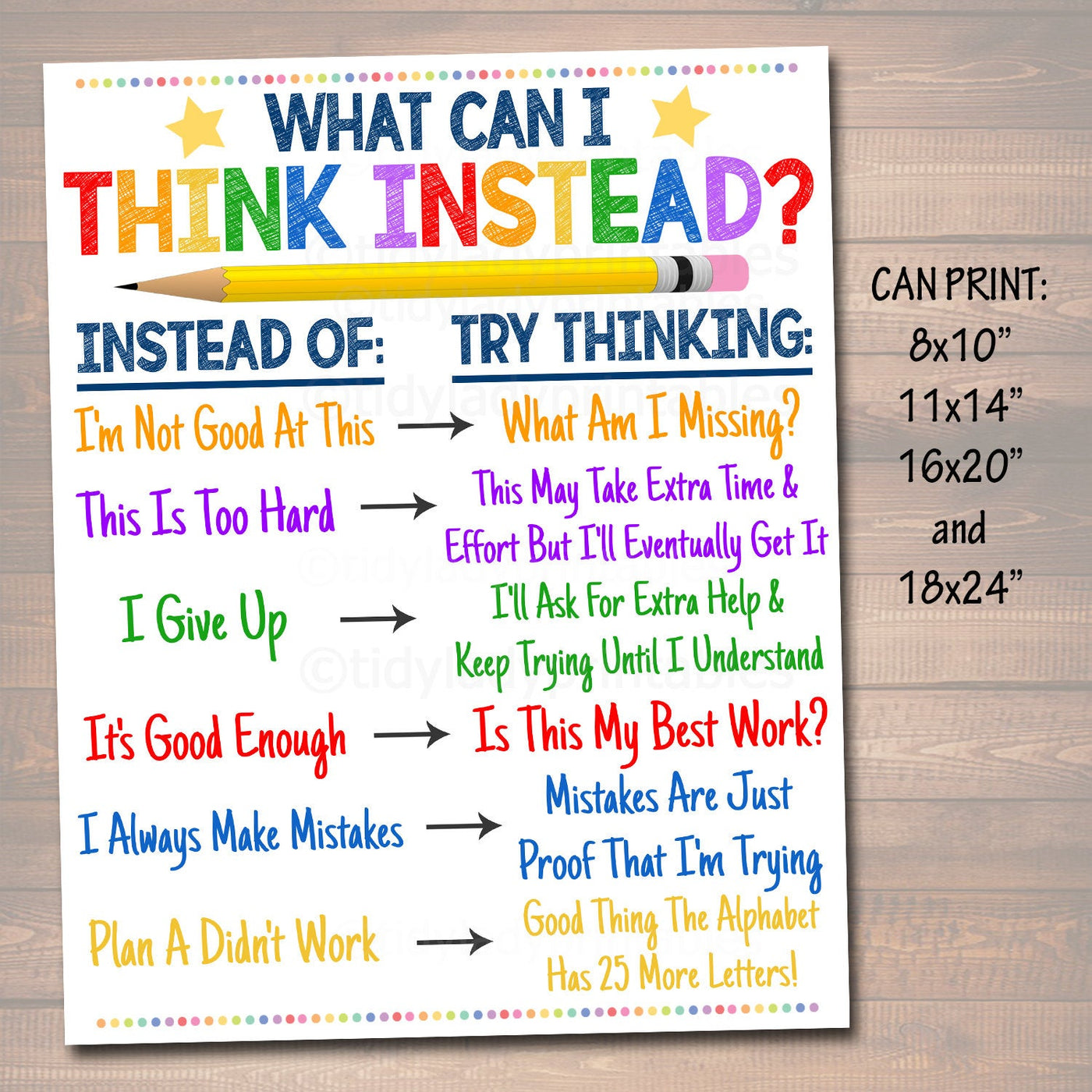 Growth Mindset Classroom Poster | TidyLady Printables