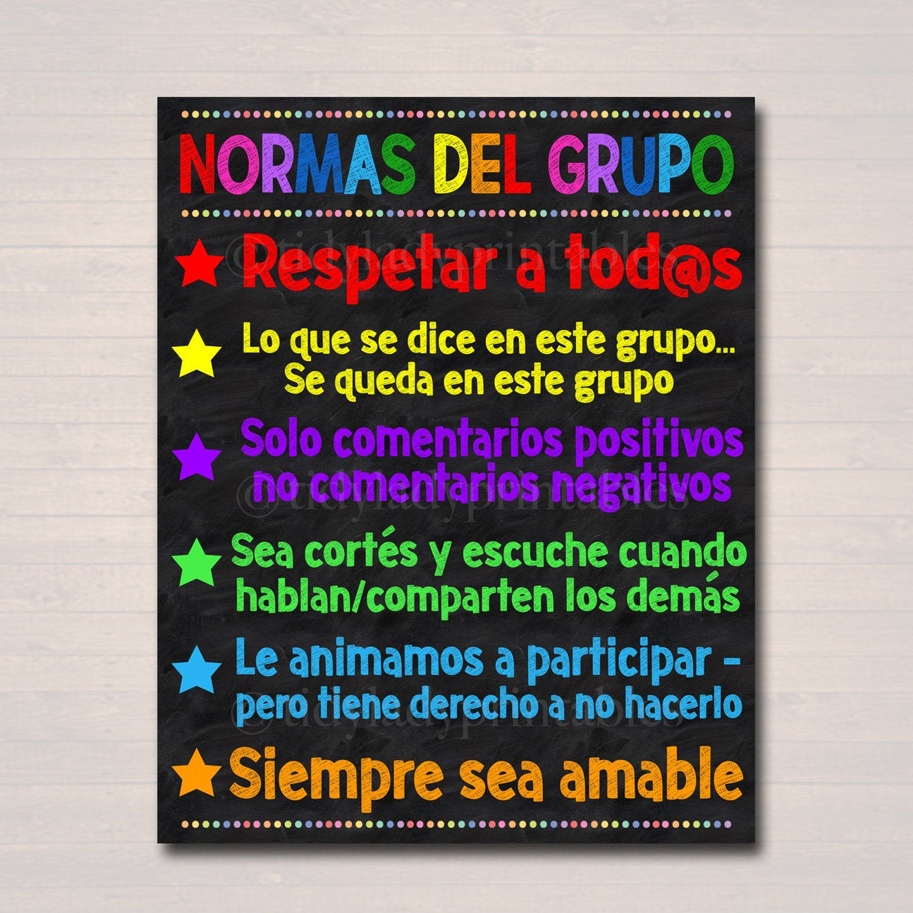 Spanish Counseling Group Rules Confidentiality Poster — TidyLady Printables