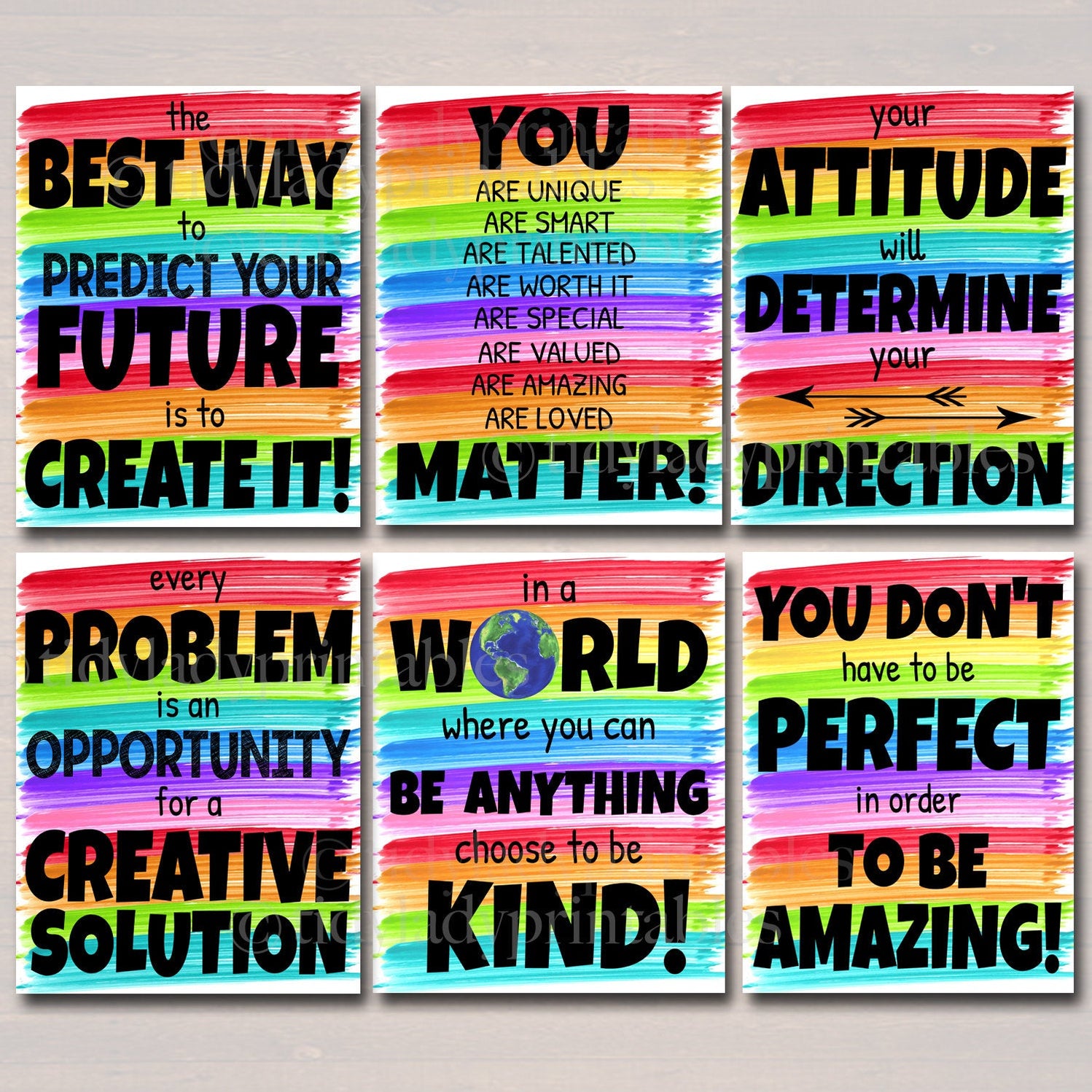 Watercolor Classroom Poster Set | TidyLady Printables