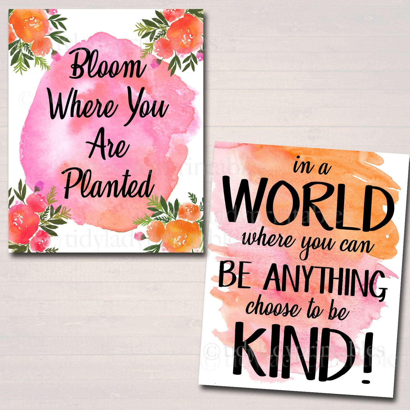 Watercolor Classroom Poster Set | TidyLady Printables