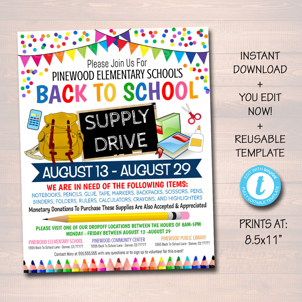 Back To School Event Invitations | TidyLady Printables