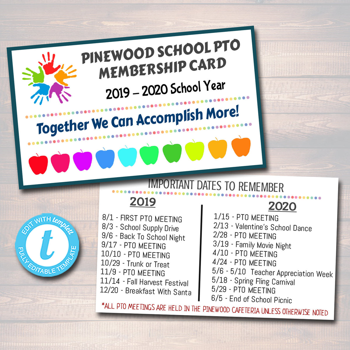 PTO / PTA Membership Cards Template | TidyLady Printables