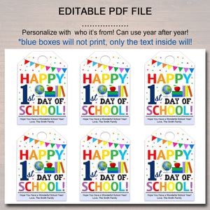 Happy First Day of School - Back To School Printable Tags — TidyLady ...