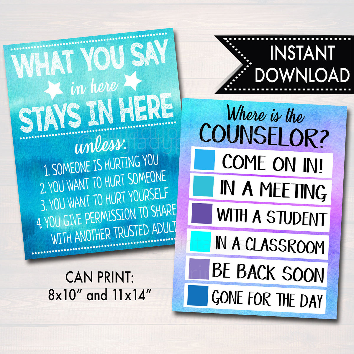 Counseling Office Confidentiality Poster Set — TidyLady Printables
