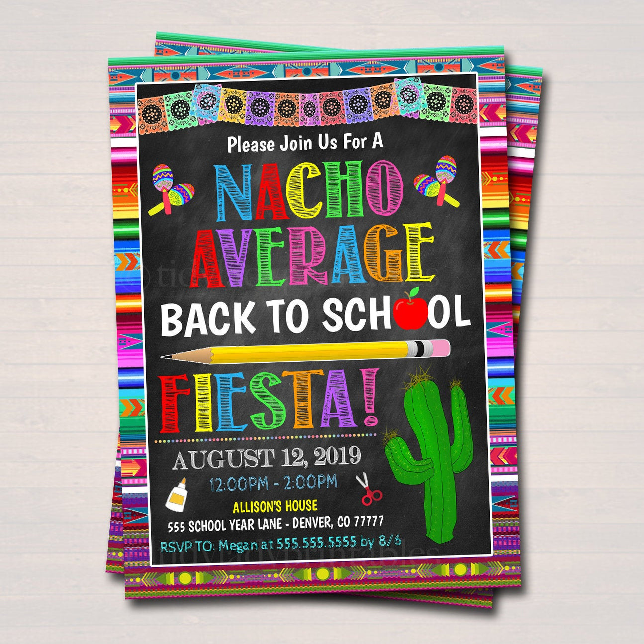 Back To School Fiesta Party Invite | TidyLady Printables