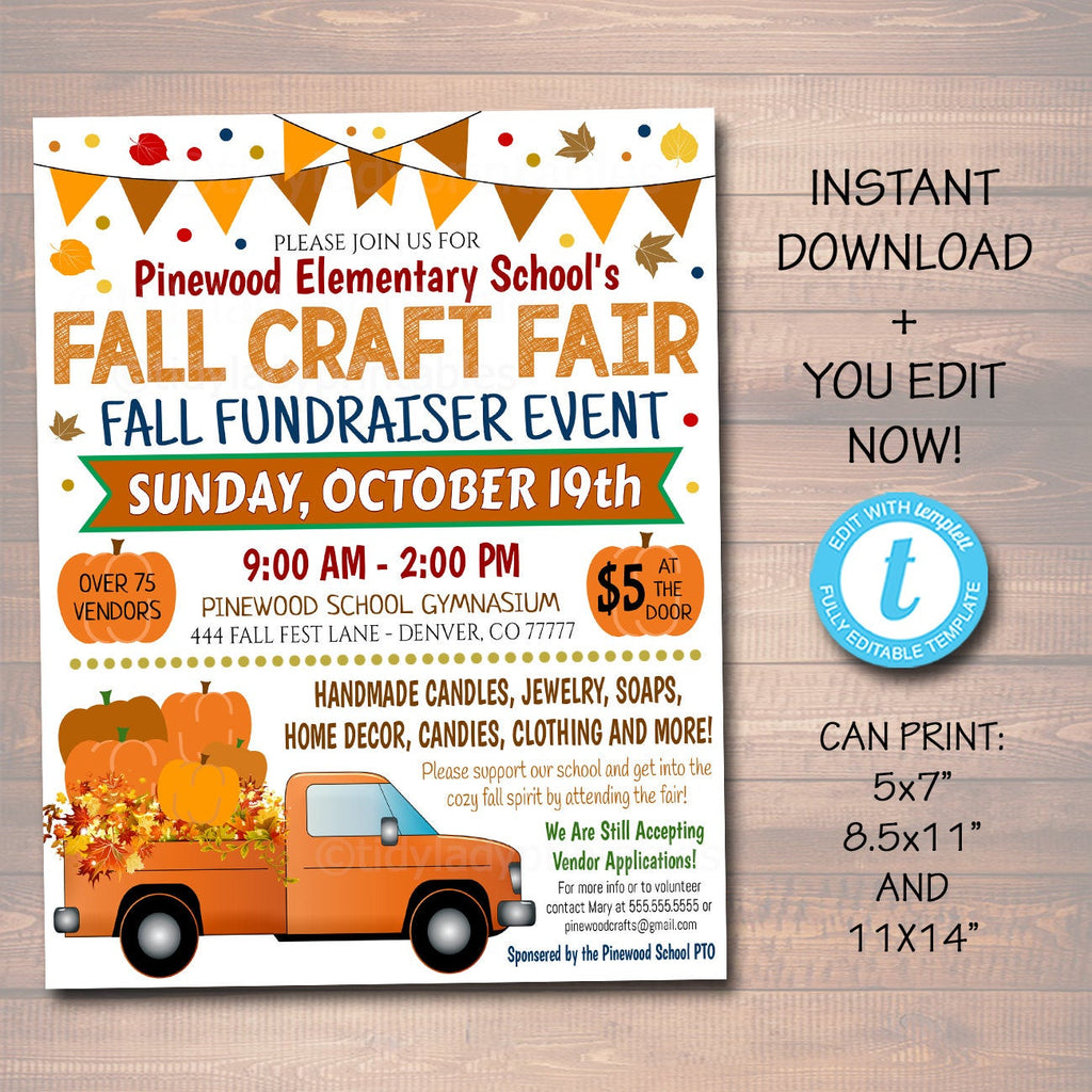 Fall Fundraiser & Event Flyers | TidyLady Printables