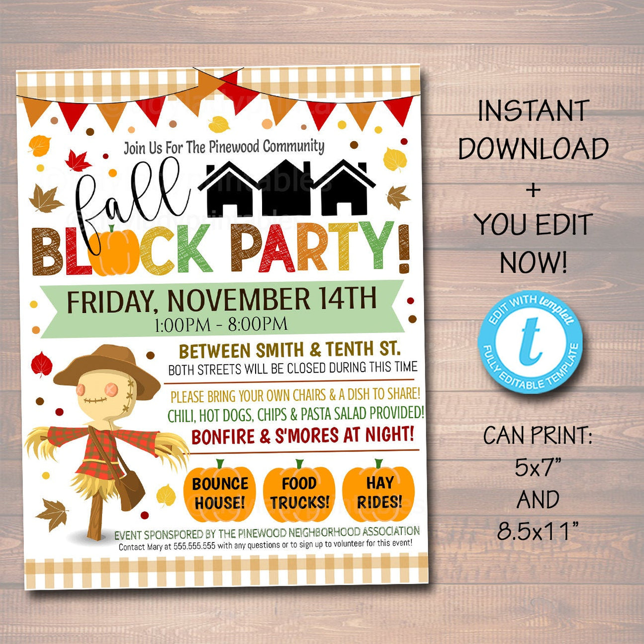 Fall Block Party Festival Harvest Invite | TidyLady Printables