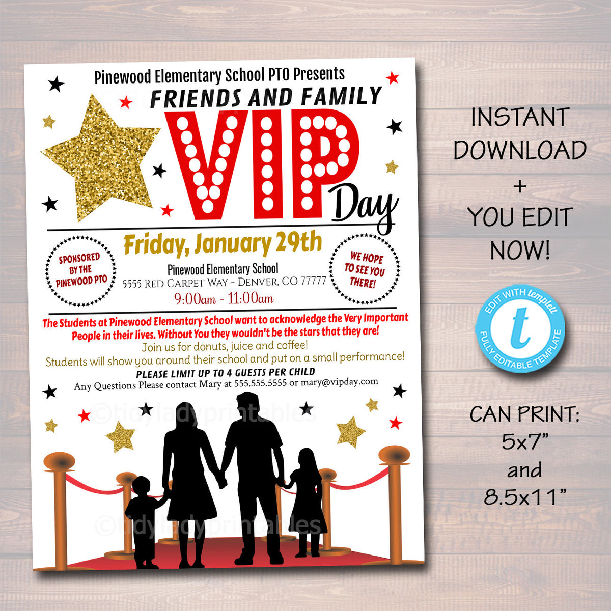 Family School VIP Day Flyer Template | TidyLady Printables