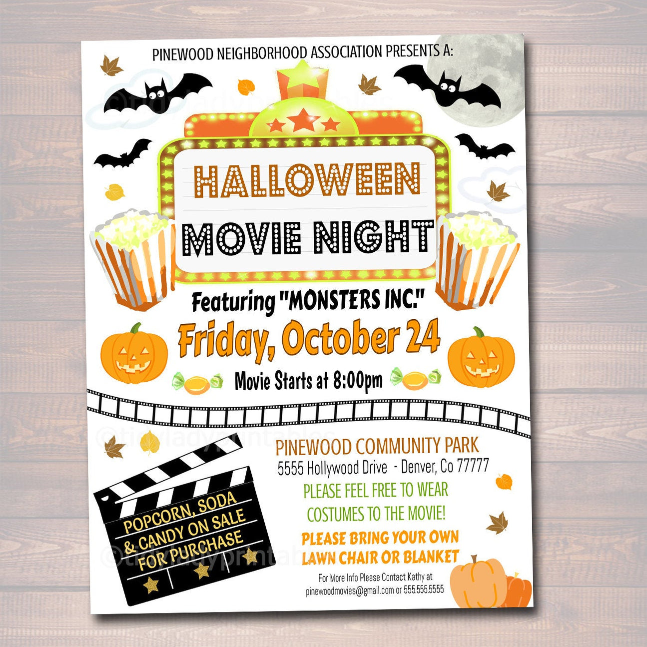 Halloween Movie Night Flyer | TidyLady Printables