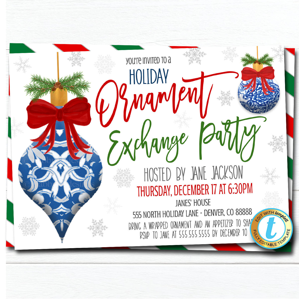 Ornament Exchange Party Invitation | TidyLady Printables