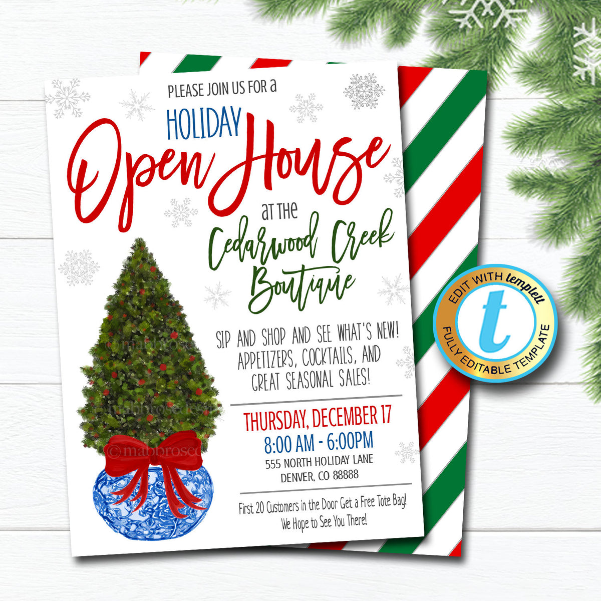 Holiday Open House Invitation - Boutique Shopping Event — TidyLady ...