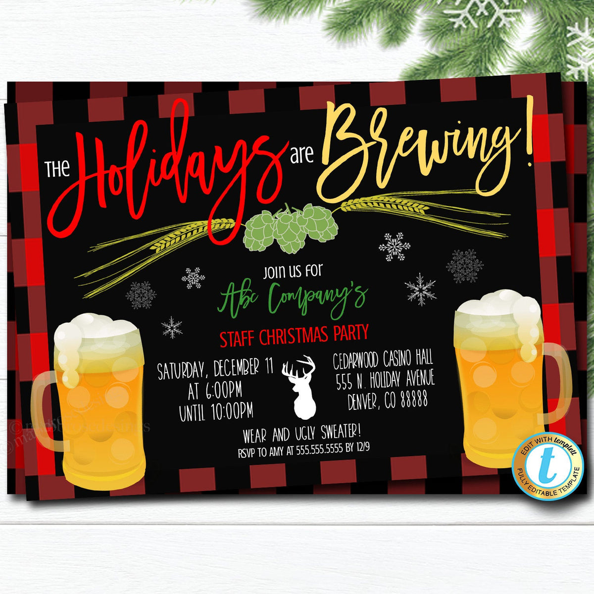 Christmas Beer Party Invite | TidyLady Printables