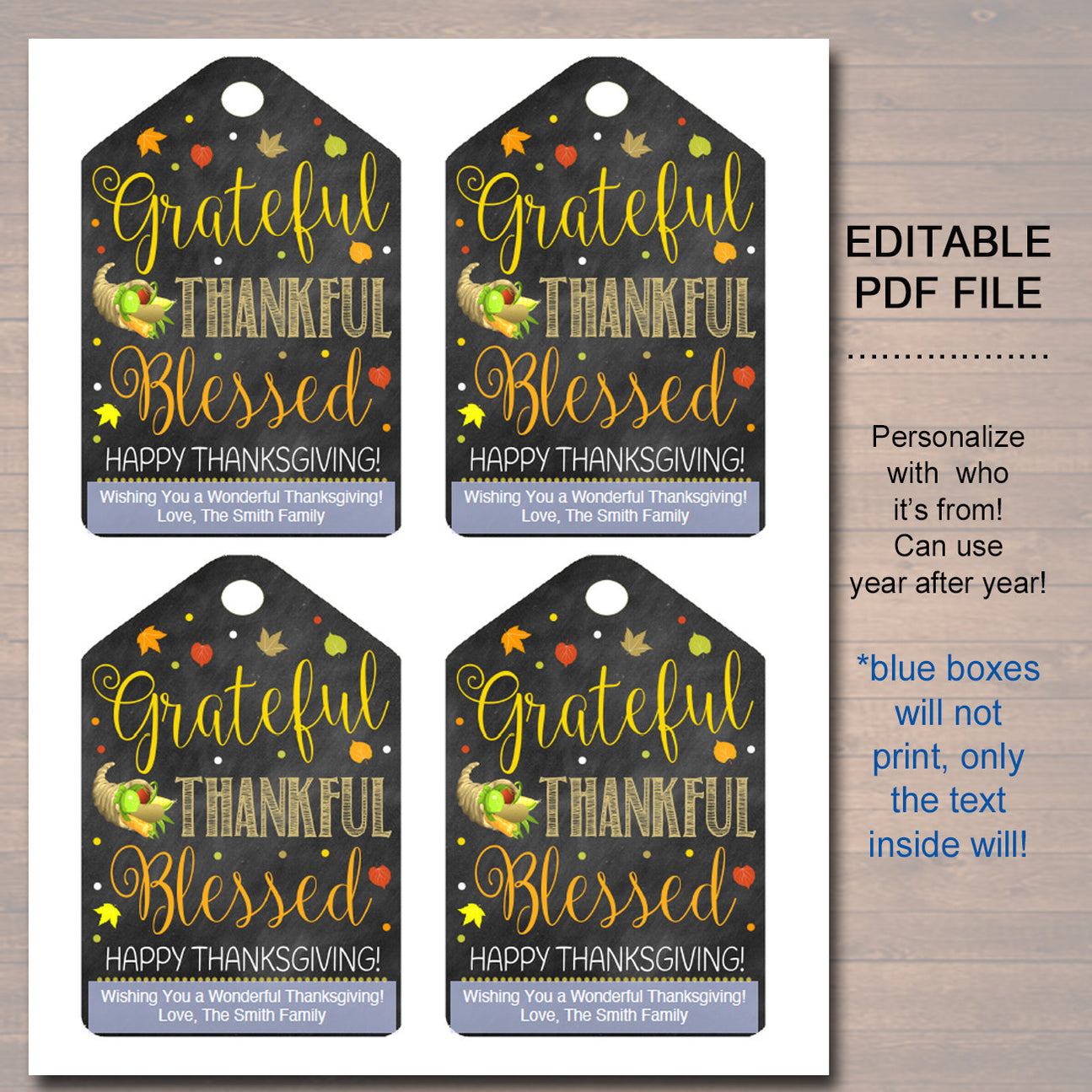 Grateful For You Gift Tag | TidyLady Printables