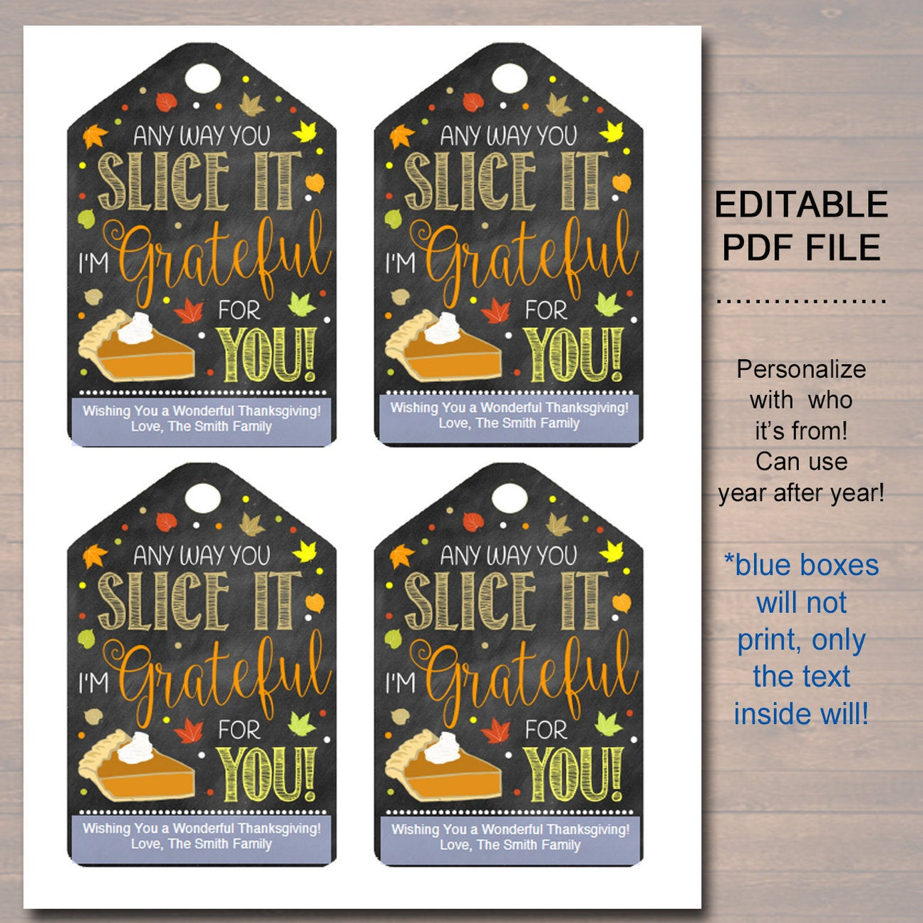 Grateful For You Gift Tag | TidyLady Printables