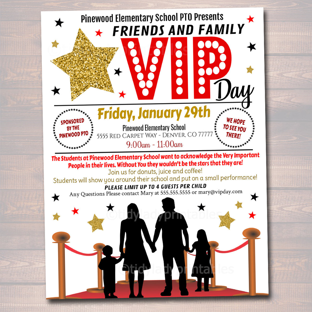Family School VIP Day Flyer Template | TidyLady Printables