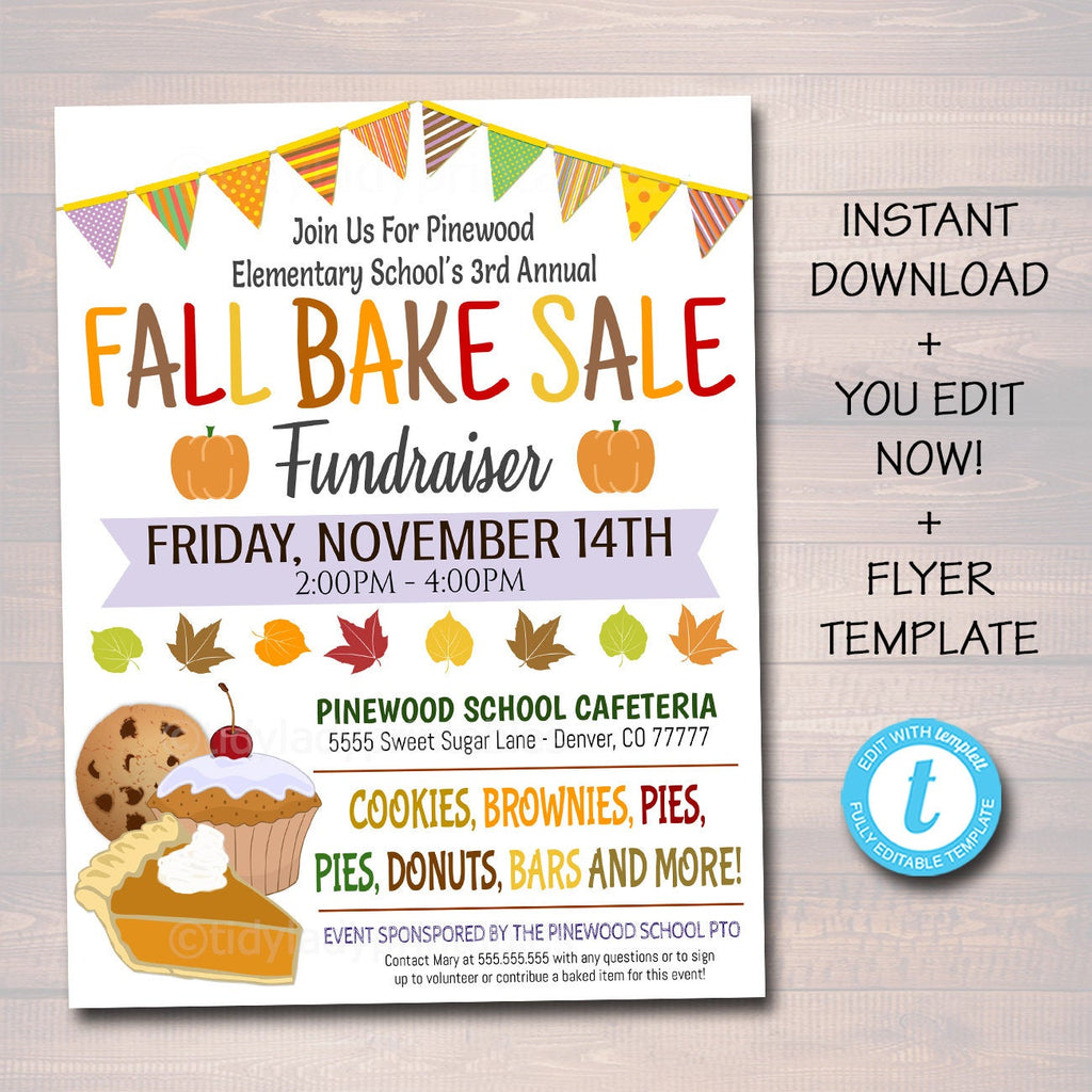 Fall Fundraiser & Event Flyers | TidyLady Printables